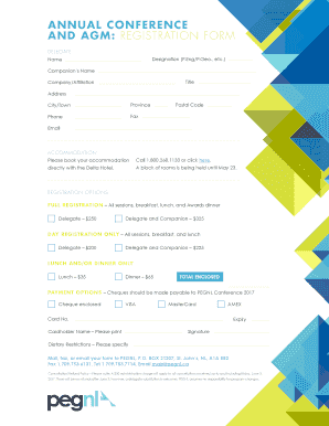 Fillable Online ANNUAL CONFERENCE AND AGM: REGISTRATION FORM Fax Email ...