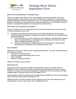 Fillable Online Heritage Minor Works Application Form Fax Email Print ...