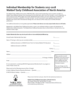 Fillable Online Student Membership form 2017-18 Fax Email Print - pdfFiller