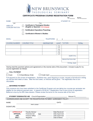 Fillable Online Certificate Registration Form Fall 2017.doc Fax Email ...