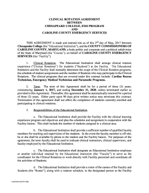 Fillable Online CLINICAL ROTATION AGREEMENT Fax Email Print - pdfFiller
