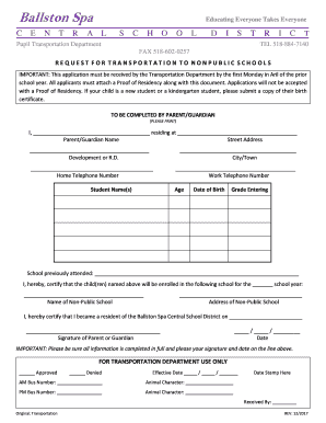 Fillable Online Parent Portal / Parent Portal - Ballston Spa Central ...