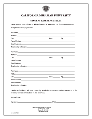 Fillable Online Please provide three references with different U Fax ...