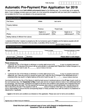 Fillable Online Folio Number: Automatic Pre-Payment Plan Application for 201 Fax Email Print ...