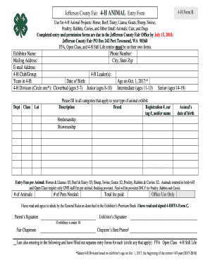 Fillable Online 4-H Form B Fax Email Print - pdfFiller