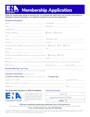 Fillable Online ENA Membership Presentation - Emergency Nurses ...