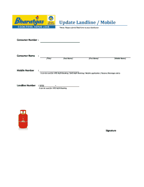 Bharat Gas Mobile Number Change Form - Fill Online, Printable, Fillable ...