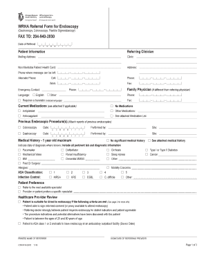 Fillable Online WRHA Referral Form for Endoscopy FAX TO: 204-940-2030 ...