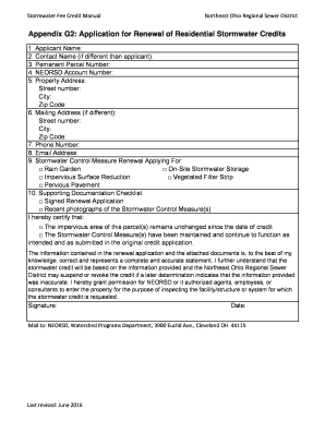 Fillable Online Appendix G2: Application for Renewal of Residential ... Fax Email Print - pdfFiller