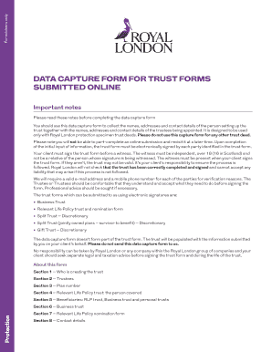 Fillable Online data capture form for trust forms submitted online ...