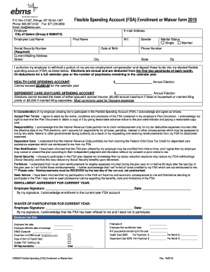 Fillable Online Flexible Spending Account (FSA) Enrollment or Waiver ...
