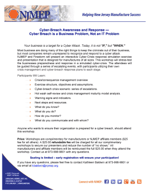 Fillable Online Cyber-Breach Awareness and ResponseCyber Breach is a ...