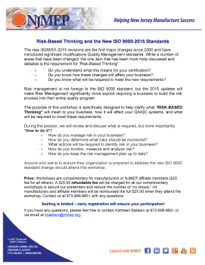 Fillable Online Risk-Based Thinking And The New ISO 9000-2015 Standards ...