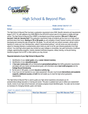 Fillable Online High School and Beyond Plan - OSPI Fax Email Print ...