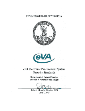 Fillable Online eVA Electronic Procurement System Security Policy Fax ...