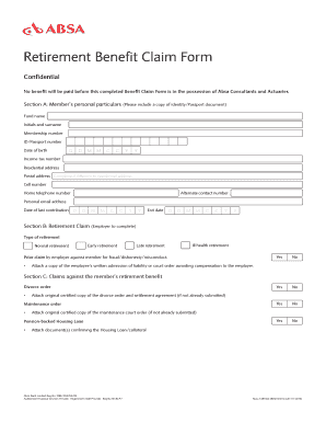 Fillable Online Pension Retirement Benefit Claims Form.pdf Fax Email ...