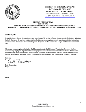 Fillable Online SEDGWICK COUINTY DEVELOPMENTAL DISABILITY ORGANIZATION ...