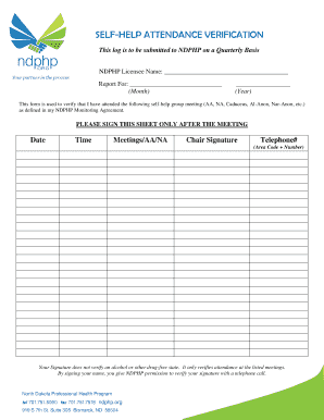 Fillable Online SELF-HELP ATTENDANCE VERIFICATION Fax Email Print ...