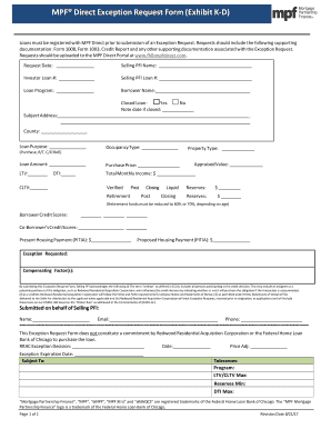 Fillable Online MPF Direct Exception Request Form (Exhibit K-D) Fax ...
