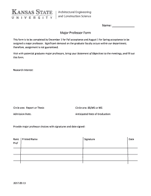 Fillable Online major professor form 1.docx Fax Email Print - pdfFiller