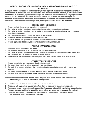 Fillable Online model laboratory high school extra-curricular activity contract Fax Email Print ...