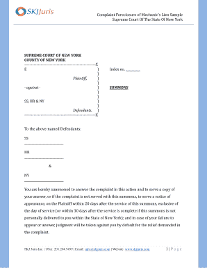 Foreclosure Complaint Sample - Fill Online, Printable, Fillable, Blank ...
