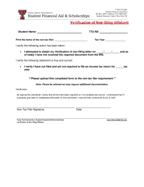 Fillable Online Verification of Non-filing Affidavit Fax Email Print ...