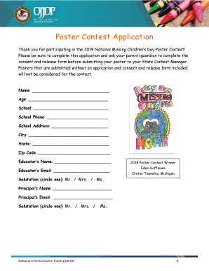 Fillable Online Poster Contest Application Fax Email Print - pdfFiller