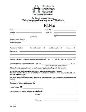 Velopharyngeal Inadequacy (VPI) Clinic - McMaster Children's Hospital ...