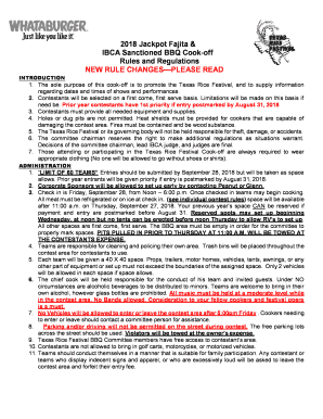 Fillable Online IBCA Sanctioned BBQ Cook-off Fax Email Print - pdfFiller