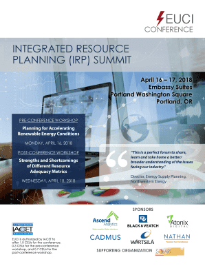 Fillable Online integrated resource planning (irp) summit - EUCI Fax ...