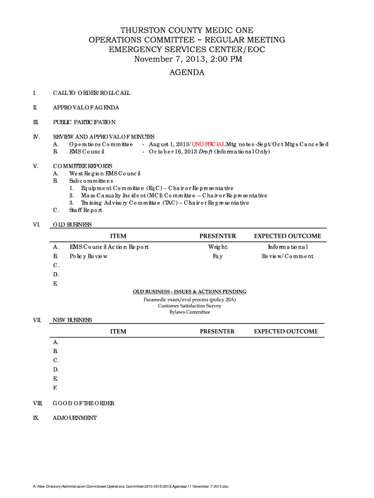 Fillable Online THURSTON COUNTY MEDIC ONE Fax Email Print - pdfFiller
