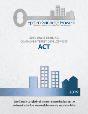 Fillable Online 2019 Davis-Stirling Common Interest Development Act ...