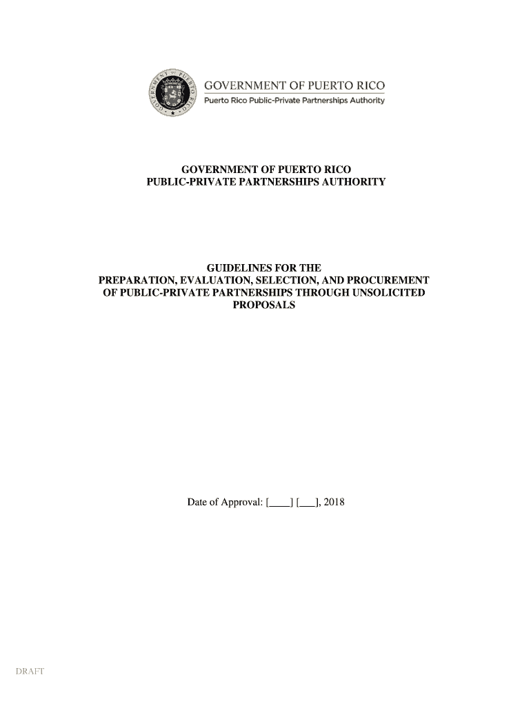 Fillable Online government of puerto rico public-private partnerships ...