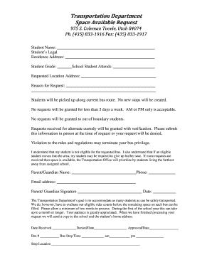 Fillable Online Space Available Request Fax Email Print - pdfFiller