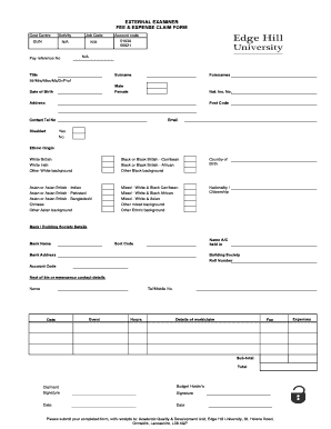 Fillable Online FEE & EXPENSE CLAIM FORM Fax Email Print - pdfFiller