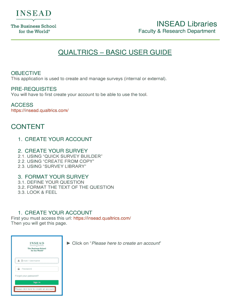 Fillable Online QUALTRICS BASIC USER GUIDE - INSEAD Fax Email Print ...