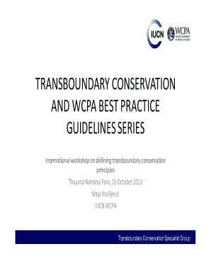 Fillable Online Transboundary Conservation and WCPA Best Practice ...