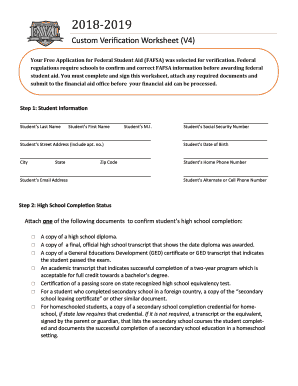 Fillable Online Custom Verification Worksheet (V4) - Edward Waters College Fax Email Print ...