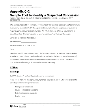 Fillable Online safety ophea Appendix C-2 - Sample Tool to Identify a ...