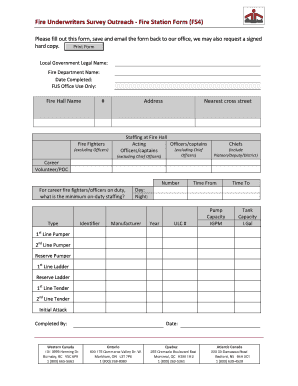 Fillable Online Underwriters Survey Outreach Fire Station Form (FS4 ...
