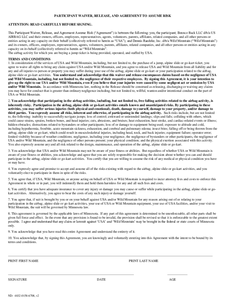 Fillable Online Exculpatory Agreements and Liability Waivers In All 50 ...