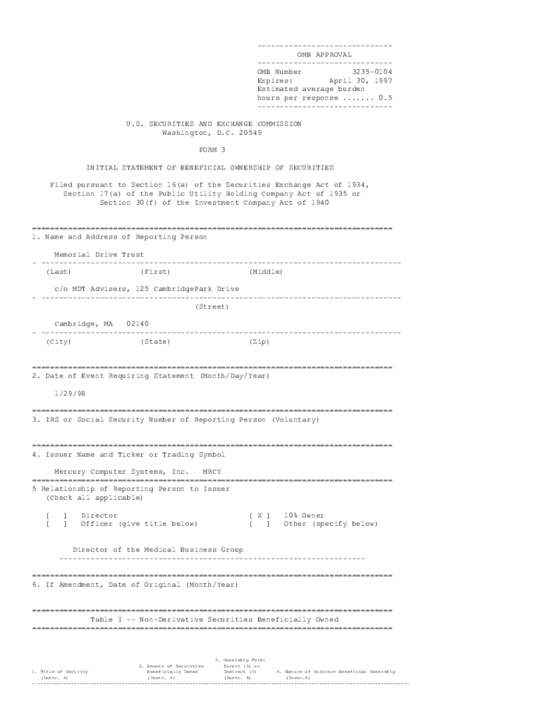 Fillable Online FORM 3 ------------------------------- OMB ... Fax ...