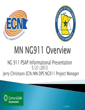 Fillable Online dps mn NG 911 PSAP Informational Presentation Fax Email ...