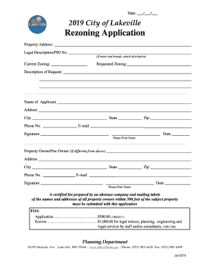 Fillable Online Rezoning Application and Supplemental Information (PDF ...