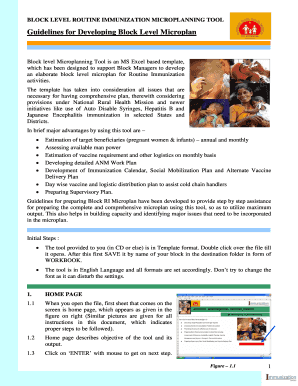 Fillable Online Microplanning for Immunization Service Delivery Using ...
