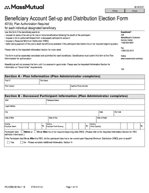 Fillable Online individual retirement account (ira) distribution ...
