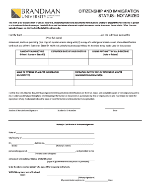 Fillable Online Citizenship and Immigration Status Affidavit - Notary ...