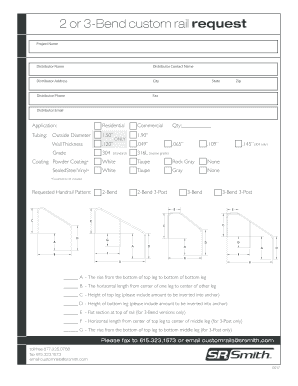 Fillable Online 2 or 3-Bend custom rail request Fax Email Print - pdfFiller