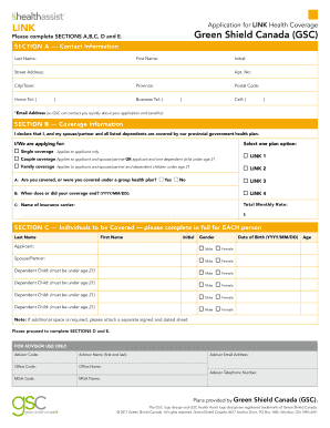 Fillable Online FAQs for Health Plan Members - Green Shield Canada Fax ...